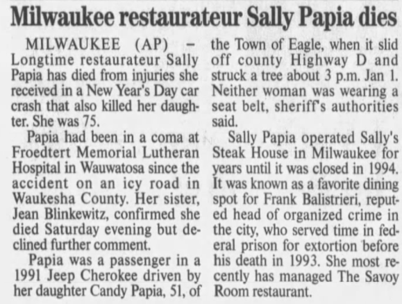 Sally Papia: FBI File Notes – MilwaukeeMafia.com